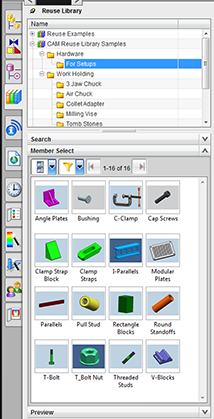 CAM Reuse Library Samples: download setup hardware and work-holding devices