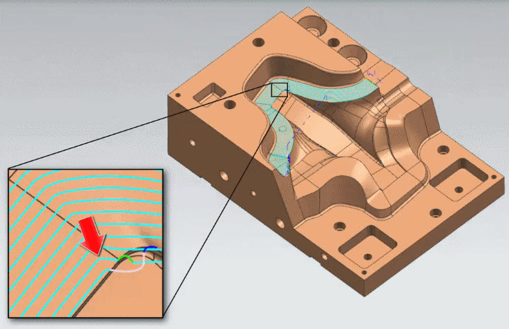 Path Smoothing with Area Milling and Guiding Curves Drive Methods