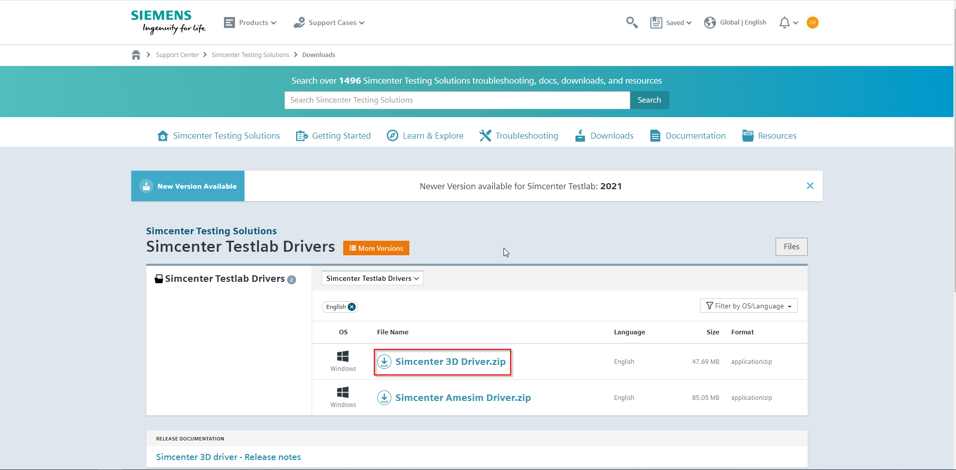 Simcenter 3D Driver for Simcenter Testlab