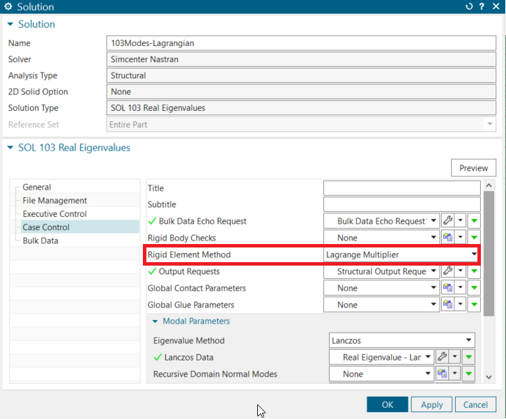 Dealing with dense Mass Matrix in sol103