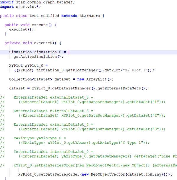 Example : Plot data series reorder with java macro