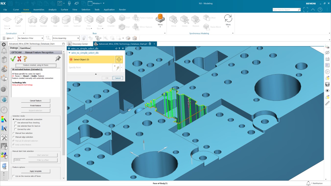 Automated Feature Recognition in NX CAM Wire EDM