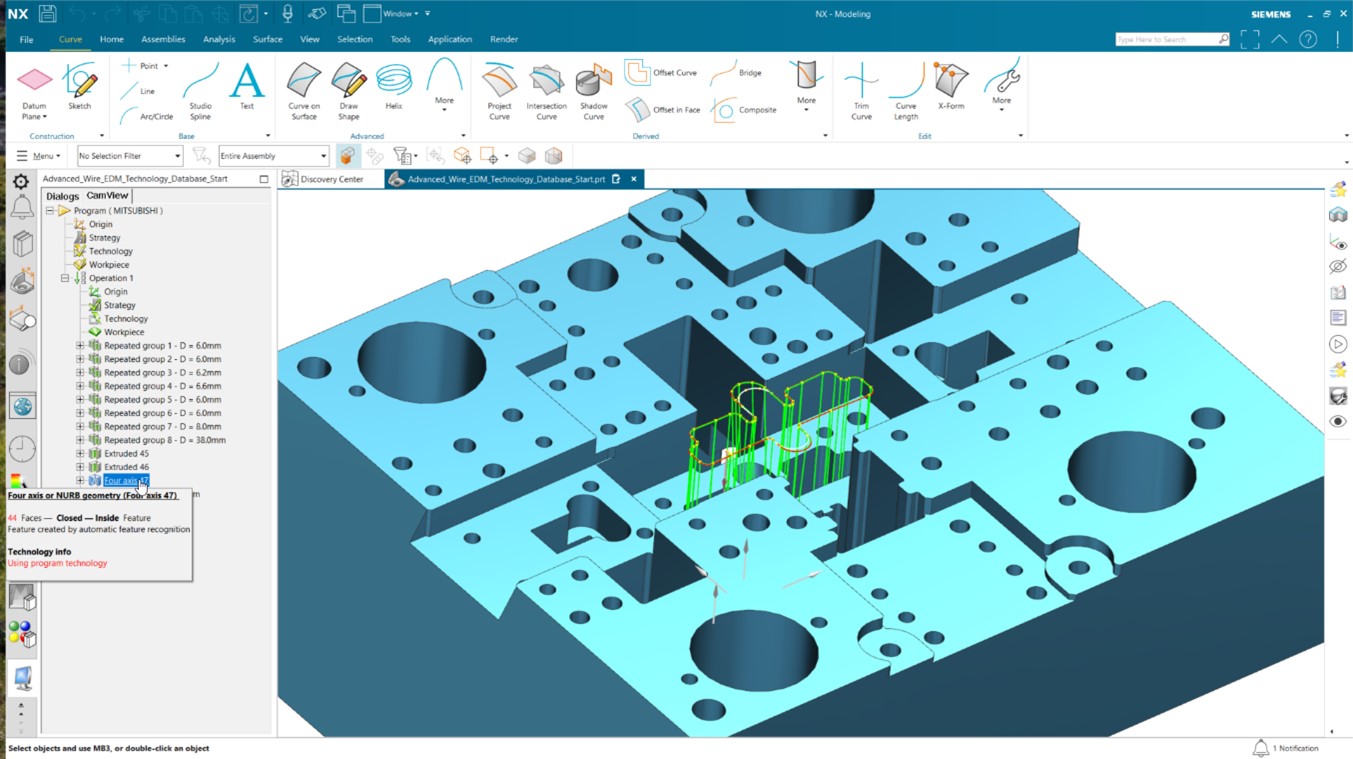 Automated Feature Recognition in NX CAM Wire EDM