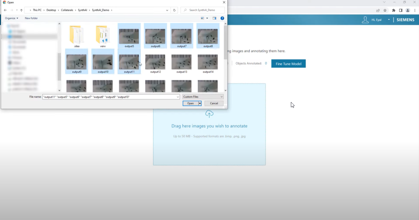 SynthAI Demo #2: Combine synthetic data with real images to annotate and improve model’s AI accuracy