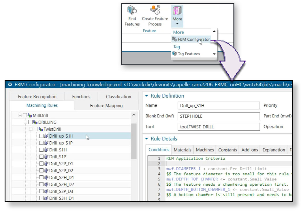 FBM Configurator in NX CAM