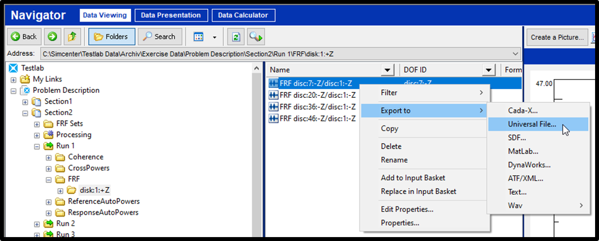 Simcenter Testlab Universal File Export - How to interpret the ...