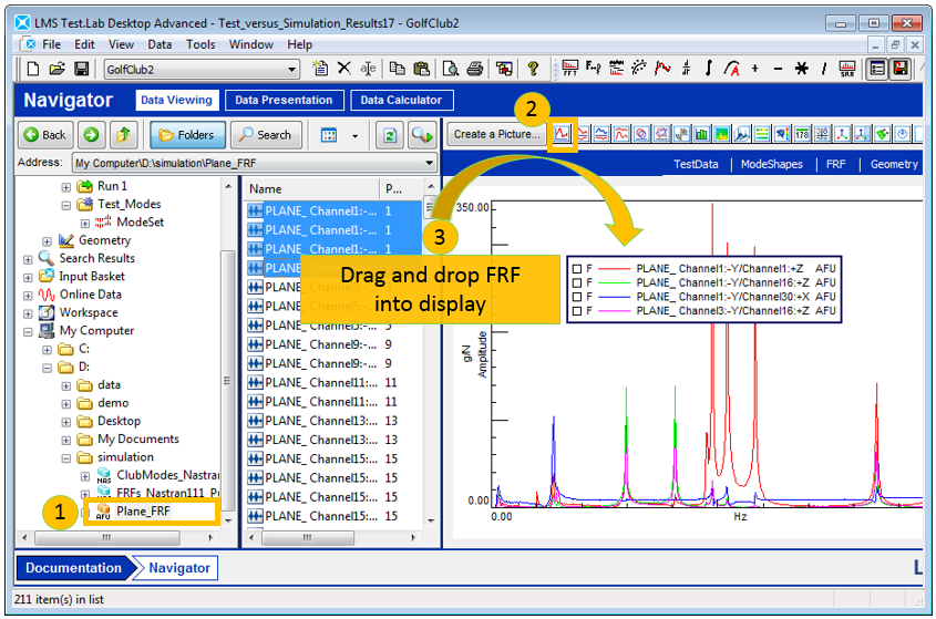 Nastran and Test: Compare Mode Shapes and FRFs