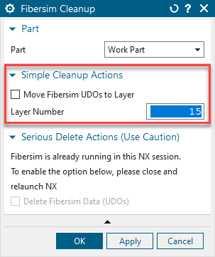 Fibersim, NX Model Views and Layer Visible in View