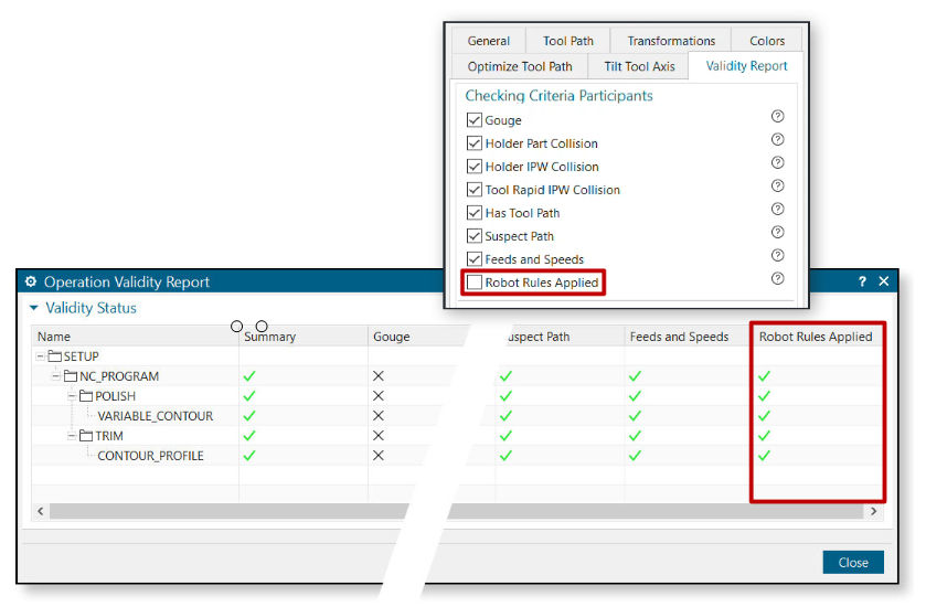Show Apply Rules in Validity Report