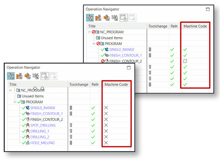 Machine Code Performance and Reuse in CAM Setup