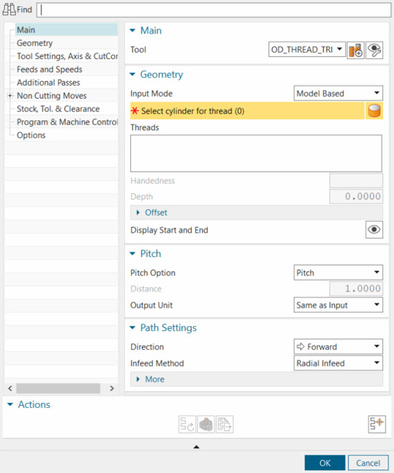 Thread Turning in NX CAM