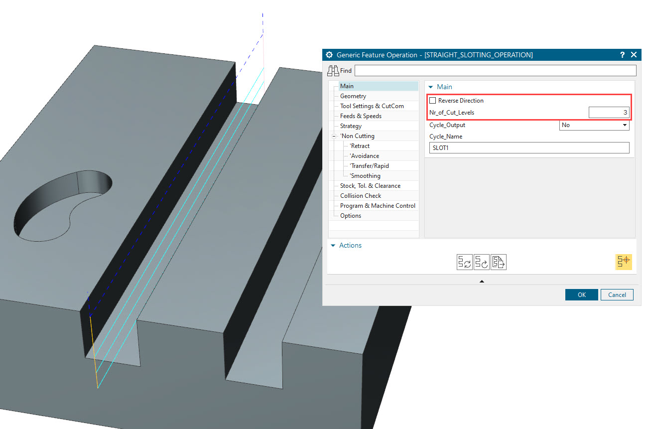 Slot Milling using Generic Feature Operation in NX CAM