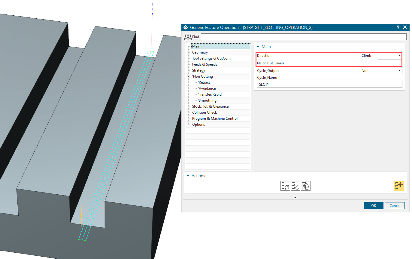 Slot Milling using Generic Feature Operation in NX CAM