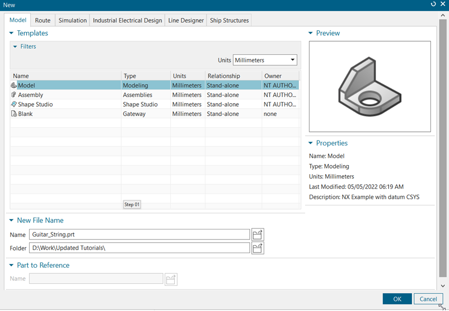 Pre-Stressed Modal Analysis of a Guitar String tutorial - Part 2/4 - Guitar string Geometry ...