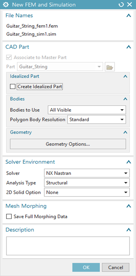 Pre-Stressed Modal Analysis of a Guitar String tutorial - Part 2/4 - Guitar string Geometry ...
