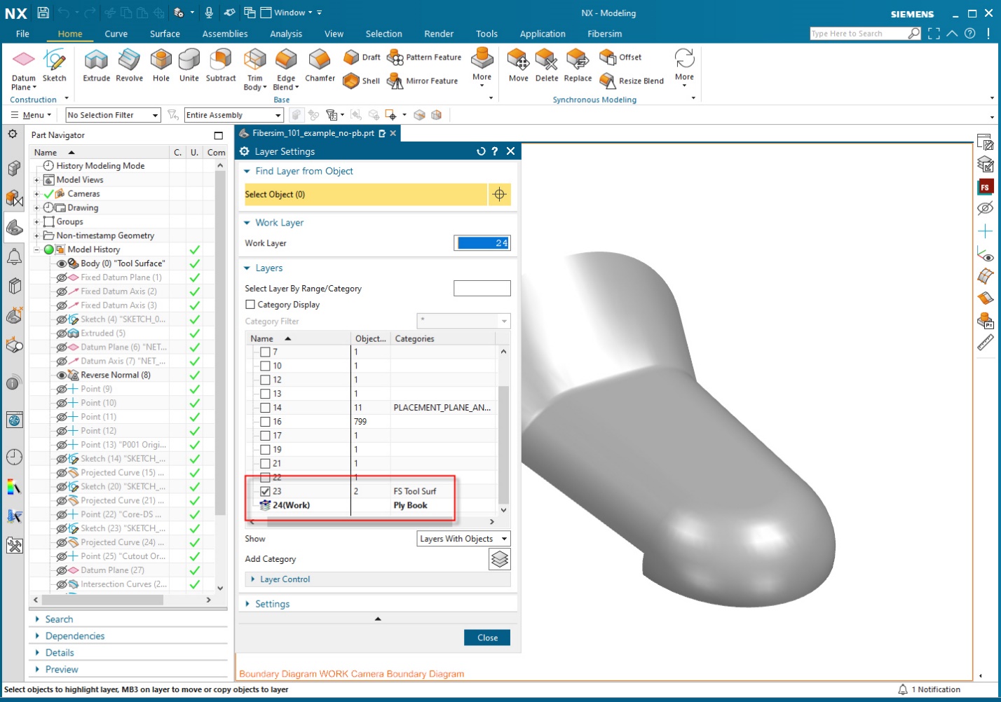 Clarification on NX Layers for Fibersim Ply Books
