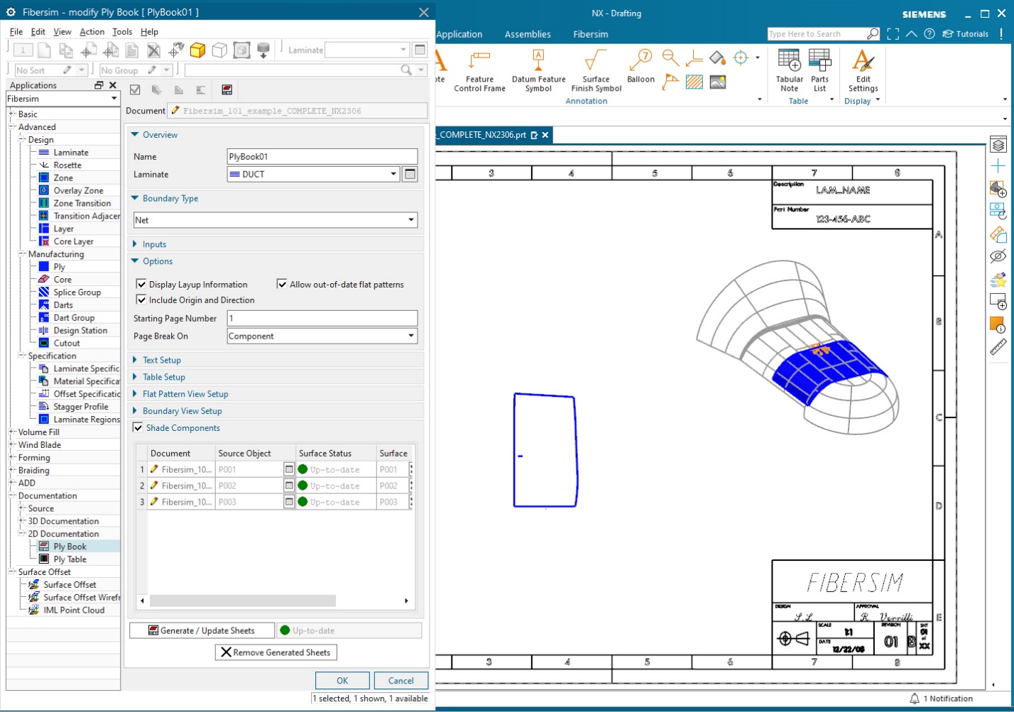 Clarification on NX Layers for Fibersim Ply Books