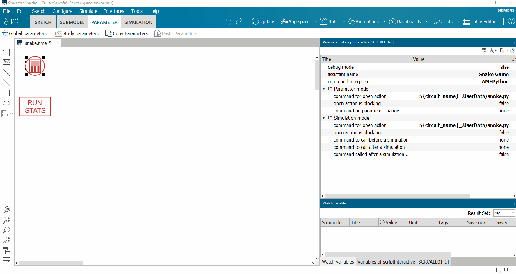 How Can I Launch A Python Script From The Simcenter Amesim Sketch 