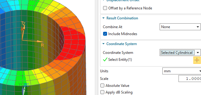 Tutorial - Read contour plot with another CSYS stored in result file