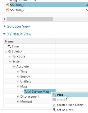 Motion system mass, CG