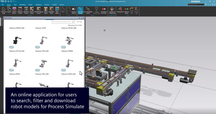 Tecnomatix Process Simulate cloud-based robot library
