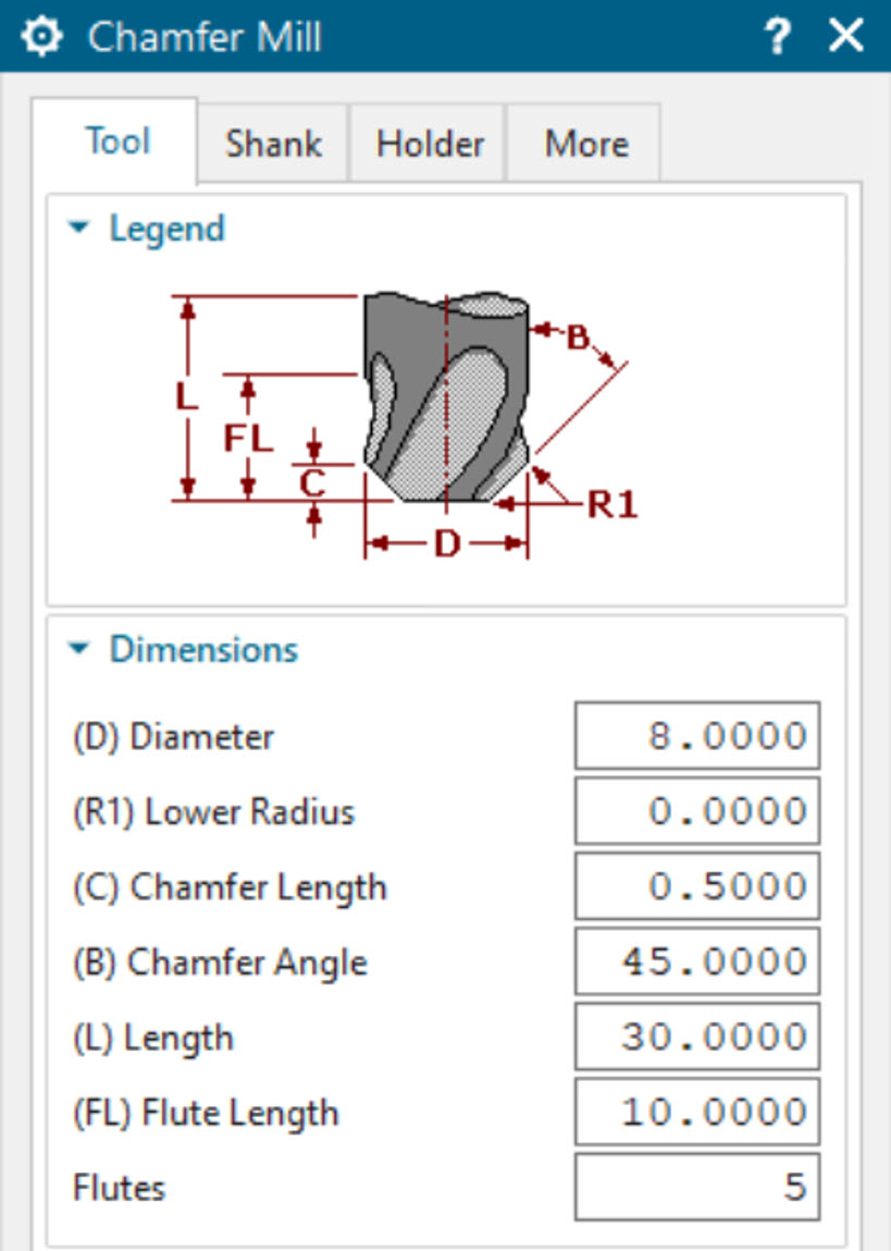 3D Adaptive Roughing and Quick Roughing - Chamfer Tool Support