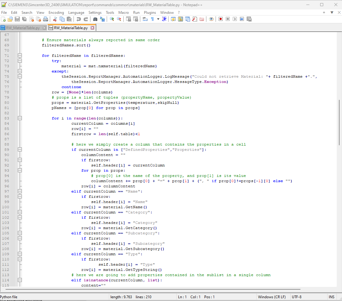 How to modify an existing Python-script for Simcenter 3D Report Writer (NX-Open)