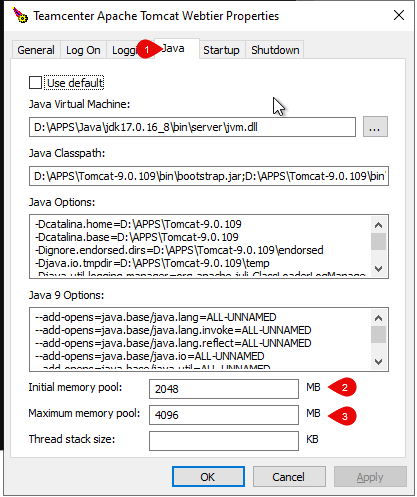 TcRA - How to Configure Minimum and Maximum Memory and JAVA_OPTS for Apache Tomcat as a Windows ...