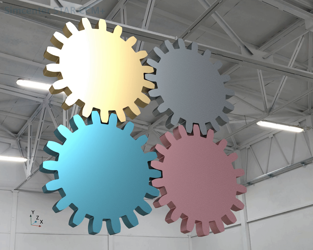 Overset Mesh Gallery: Multiple Overset Regions in Simcenter STAR-CCM+.